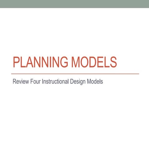 Planning models | PPT
