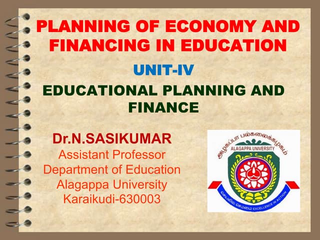 Financing education on the institutional level | PPT