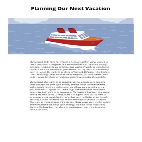 Planning our next vacation | PDF