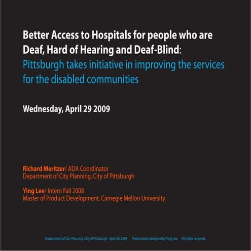Better Access to Hospitals for the Deaf, Hard of Hearing and the Deaf ...