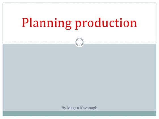 Planning production | PPT