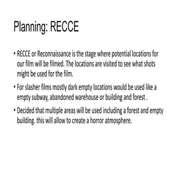 Planning: RECCE | PPTX