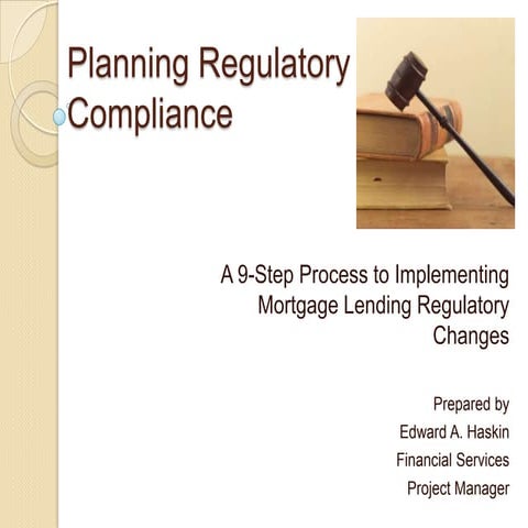 Planning Regulatory Compliance | PPTX | Financial Regulation | Economy