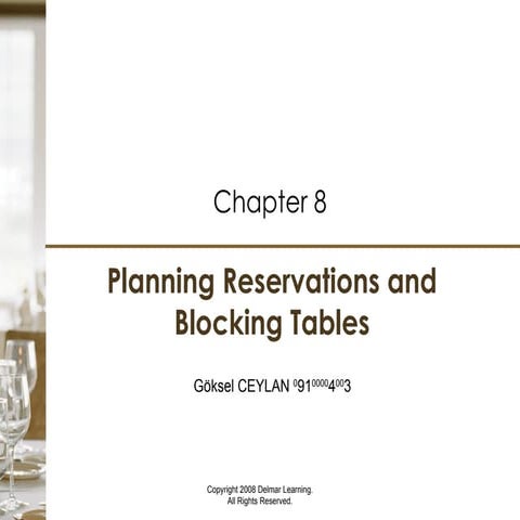 Planning reservations and blocking tables | PPT