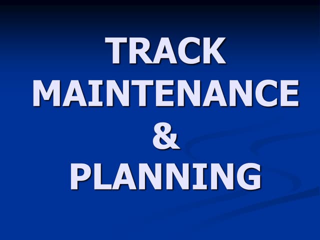 Railway Track Maintenance | PPTX