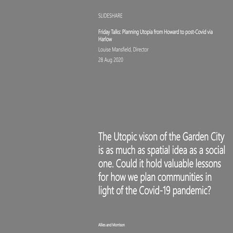 Planning utopia: From Howard to Post-Covid via harlow | PPTX