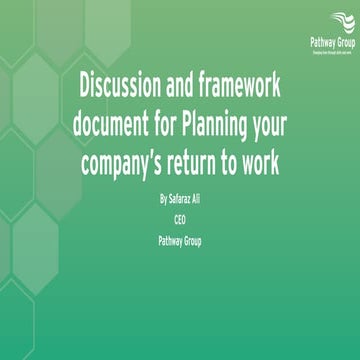 Planning your company's return to office by Safaraz Ali | PDF