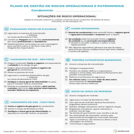 Modelo de Plano de Gestão de Riscos Operacionais para condomínios | PDF