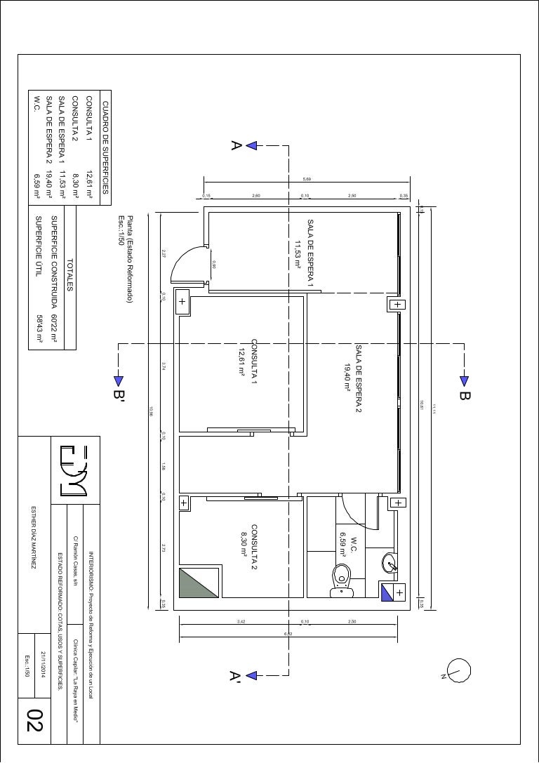 Plano 02 cotas, usos y superfiecies del estado reformado