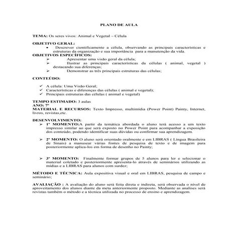 Plano de aula | DOC