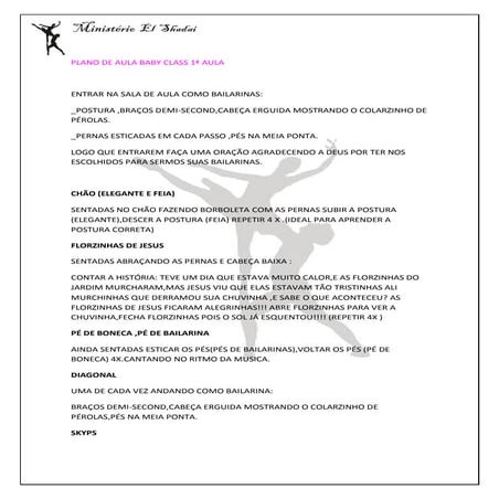 Plano de aula baby class 1ª aula ministério el shadai | PDF