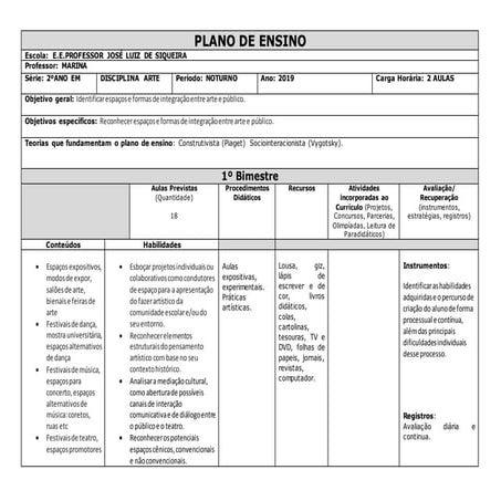 Plano de ensino 2 em eja | PPT