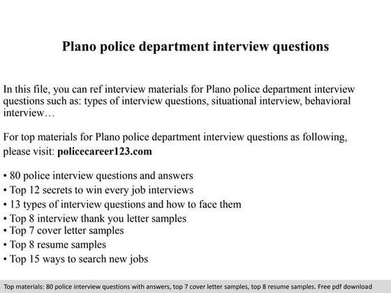 La tuque police department interview questions | PPT