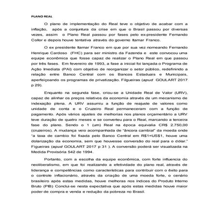 Plano real | PDF