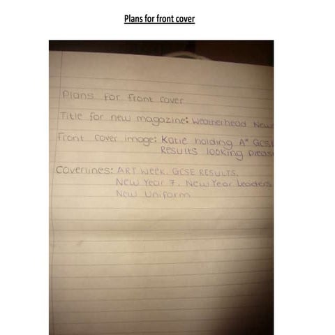 Plans for front cover | PPTX