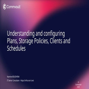 Plan Storage commvault service associate overview | PPTX