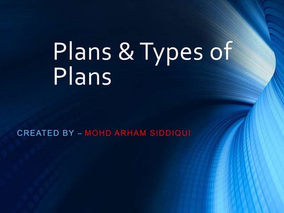 Types of plans | PPT