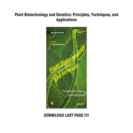 Plant Biotechnology and Genetics: Principles, Techniques, and ...