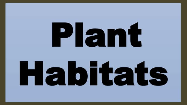 Plant habitats | PPTX