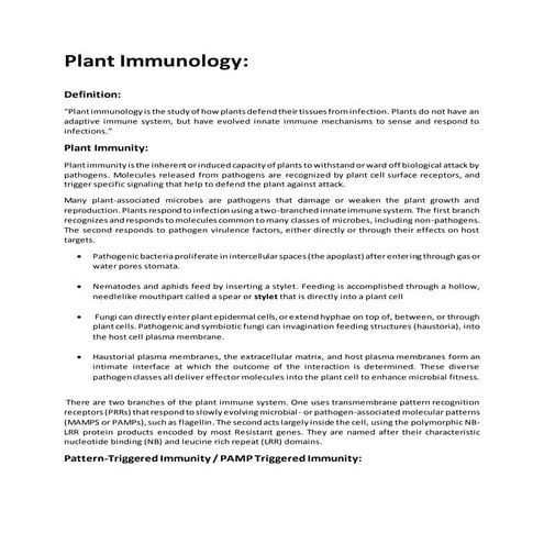 STEM 12 Biology 2: Plant and Animal Immune System | PPTX