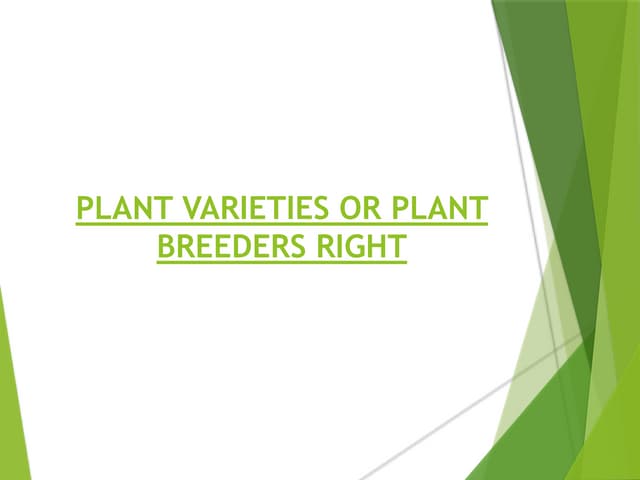 Plant Breeders' Rights | PPTX