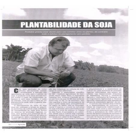 Plantabilidade da soja | PDF