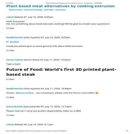 Plant based meat alternatives by cooking extrusion technology - fstdesk ...