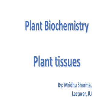 Plant biochemistry: plant tissues | PPTX