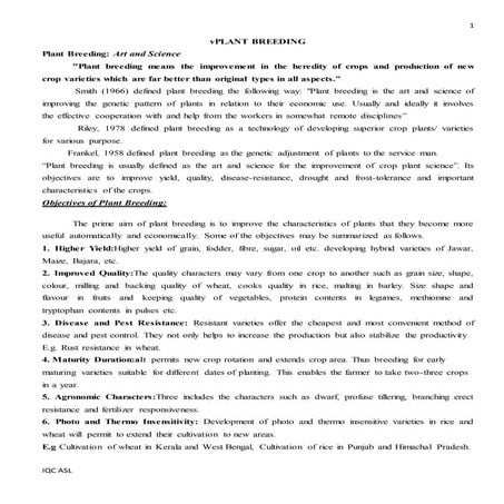 Plant breeding | PDF