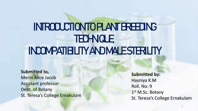 Introduction to plant breeding, History and Achievements | PPTX