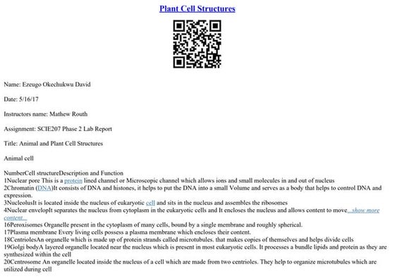 Elodea Plant Cell Structure | PDF | Biological Sciences | Science