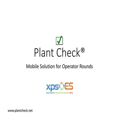 Plant check Mobile Operator Rounds English | PDF