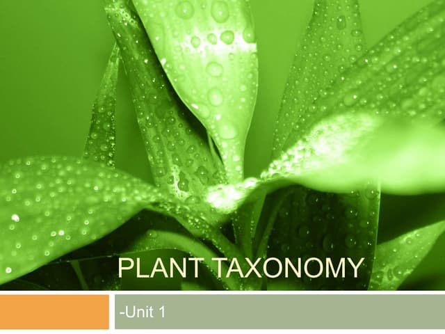 Plant taxonomy | PPT