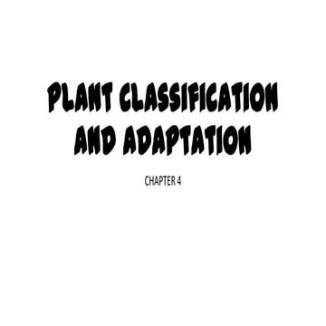 Plant classification and adaptation | PPT