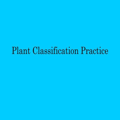 Plant Classification Quiz Key | PPT