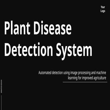 Plant Disease Detection System using machine learning | PPTX