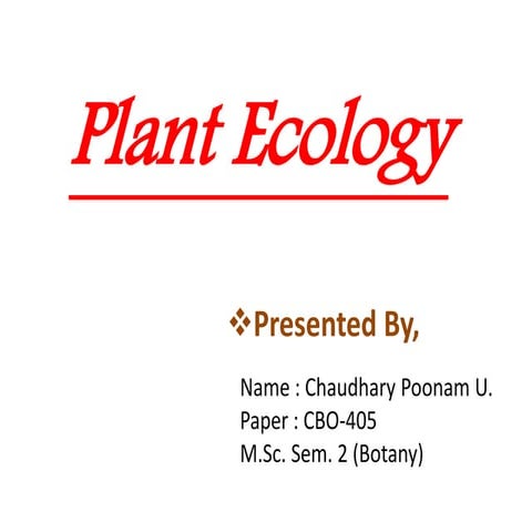 Plant ecology | PPTX
