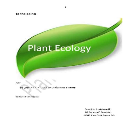 PLANT ECOLOGY | PPTX