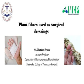 plant fibres and surgical dressing. method of preparation | PPTX