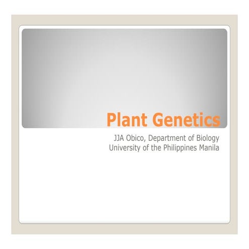 Plant genetics | PDF