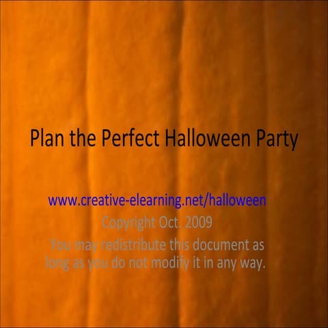 Plan The Perfect Halloween Party | PPT | Party Supplies and Decorations ...