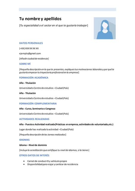 Modelo de currículum | DOC