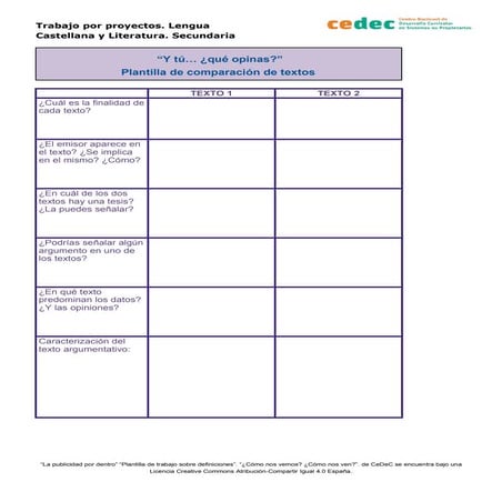Hojas De Trabajo Para Comparar Dos Textos Las Oraciones Comparativas
