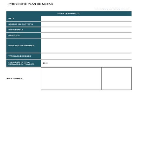 Plantilla De Plan De Metas | XLSX