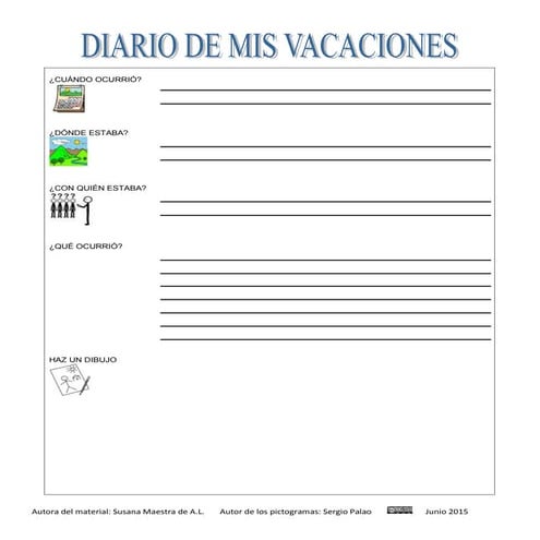 Plantilla De Diario De Vacaciones Plantilla Control De Vacaciones