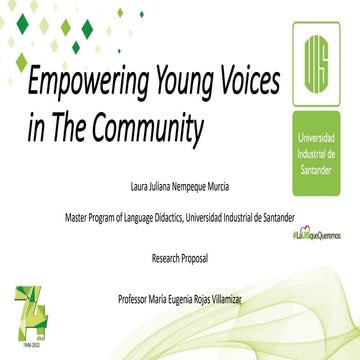 First presentation: Empowering Young Voices in the Community | PPT