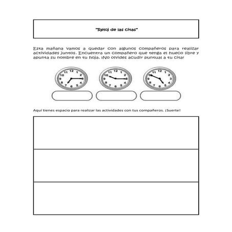Plantilla reloj de citas | PDF