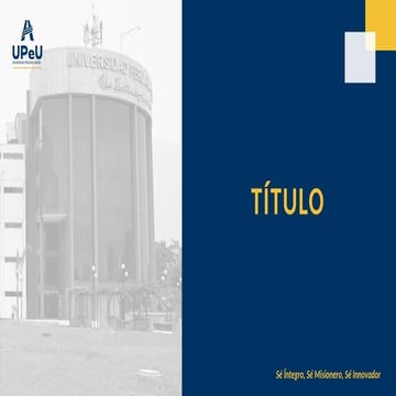 Plantilla UPeU PPT para sustentacion de tesis | PPTX
