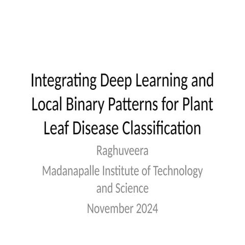 Plant Leaf Disease Classification Project Template Pptx