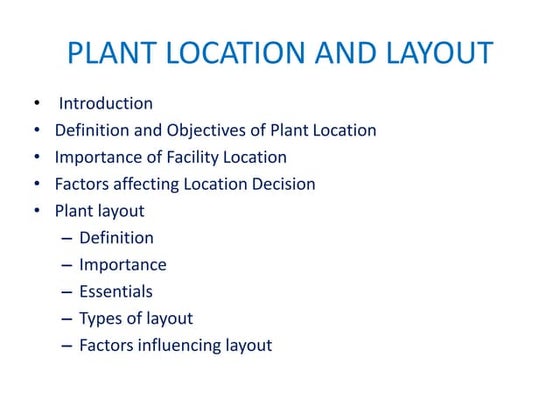 Plant layout | PPT